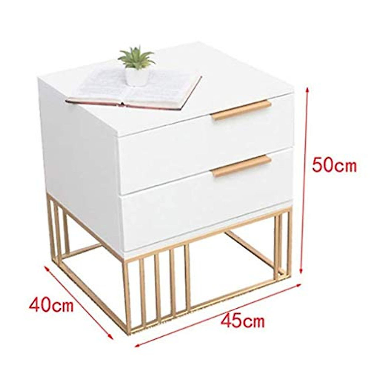 CXDTBH Metal Frame Wood Rectangle Side Accent Living Room Storage Shelf End Table (Color : D)