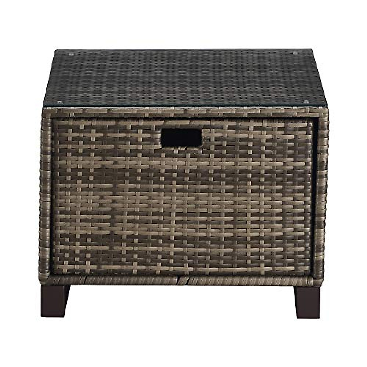 Tommy Hilfiger Oceanside Patio Rattan Outdoor Furniture Collection with All-Weather Brown Resin Wicker Frame, Porch or Pool, Garden, Side Table