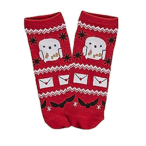 Harry Potter Platform 9 ¾ Sorting Hat Hedwig Holiday Theme Unisex 5-Pack Low Cut Ankle Socks