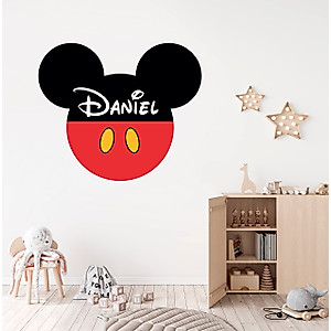 Crew Decals Mouse Name Wall Decal Art Decor 3D Sticker Personalized Kids Mural Poster Gift Room Custom HA26