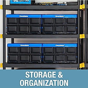 CleverMade Collapsible Storage Bin, Black, 3PK - 46L (12 Gal) Stackable Storage Containers, Holds 66lbs Per Bin - Plastic Storage Bins for Organizing, Closet Storage, Garage Storage