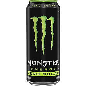Monster Energy Zero Sugar, Green, Original, Low Calorie Energy Drink, 16 Fl Oz (Pack of 15)