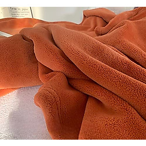 Double 91-TV Throw Blanket, Lightweight, Warm and Cozy, Super Soft Cuddly Blanket for Sofa, Chair, and Bed Couch, Fleece Travel Bedspread Blanket Single Size 100 x 170 cm (Classic Orange)