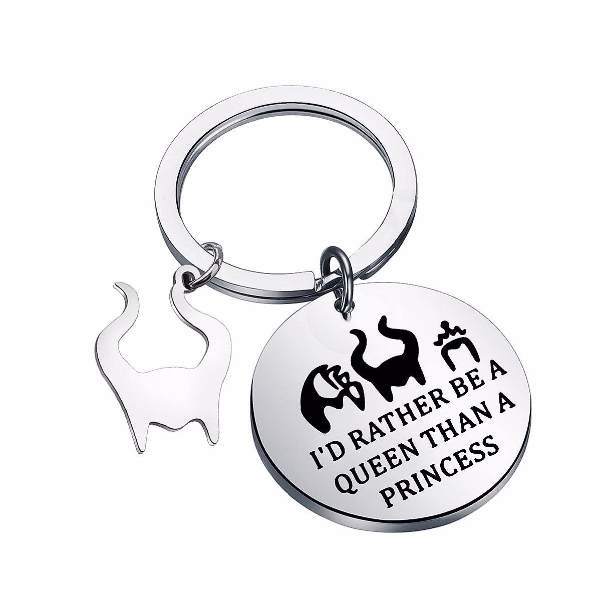 FOTAP Evil Queen Gift I'd Rather Be a Queen Keychain The Queen Fans Gift Wicked Queen Gift Maleficent keychain Halloween Movie Gift (Queen princess)