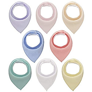 Maiwa Bandana Snap Drool Bibs for Baby Girls for Drooling eating Teething for 8 Pack