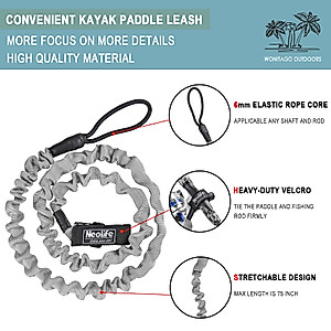 WONITAGO Stretchable Kayak Paddle Leash, Coiled Rod Leash Tool Lanyard for Kayak and SUP Paddles, Fishing Poles Rods，1 Pack