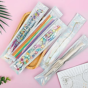 150 Pack Popsicle Bags, 11 x 1.96'' Ice Pop Bags for Kids Adults, BPA Free Freeze Pop Bags, DIY Yogurt Tubes Holographic Bags with Funnel for Healthy Snacks, Popsicles, Smoothies and Party Favor Food Storage