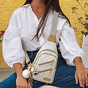 Sling Backpack Sling Bag for Women, Chest Bag Daypack Crossbody Sling Backpack (A-White)