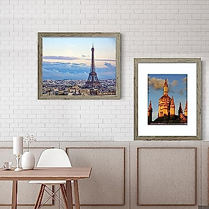 SESEAT 16x20 Picture Frame Gray Woodgrain, Display Pictures 11x14 with Mat or 16x20 without Mat, Photo Frames Wall Gallery, 1 Pack