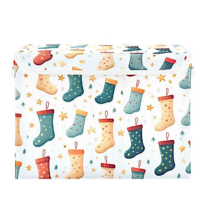 senya Large Storage Bins with Linen Collapsible Foldable Storage Cubes Fabric Closet Organizer Containers box with Flip-Top Lid for Home Bedroom Office 16.5 x 12.6 x 11.8in (Woodland Forest Animals)