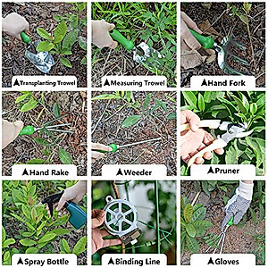 GardenHOME Garden Tool Set - 11Pcs Garden Hand Tool Set Equipment with Tote Bag Adjustable and Apron,Gardening Tools for Women