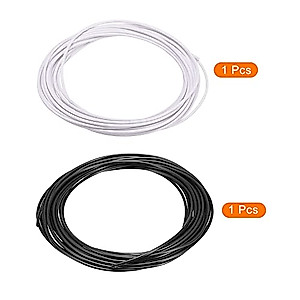 MECCANIXITY Filament Refills PLA Filaments 1.75mm, 5M/16.4ft for 3D Printing Pen, White and Black