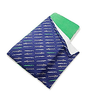 WTPDR Nap Pocket – Toddler Nap Mat Cover and Blanket for Preschool and Day Care – Machine Washable & Easily Foldable – Roll Nap Mat for Toddlers, Shark Pattern