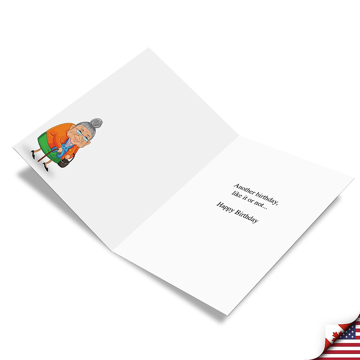 NobleWorks - 1 Humorous Birthday XL Greeting Card w/Envelope 8.5 x 11 Inch - Funny Sympathy Old Lady With A Birthday Prayer Guide for the Senile - Happy Bday Card - Senility Prayer J9046BDG