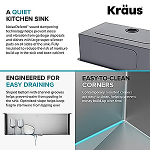 Kraus KHU100-30 Kitchen Sink, 30 Inch, Stainless Steel