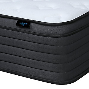 Mielmoon & Elegance Hybrid Mattress Heavy Duty Support-Firm Premium Luxury Motion Isolation/White-Black Natural Latex/Back Pain Relief, Made in USA (Firm,Full XL)