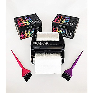 Framar Star Struck Silver Embossed Roll Aluminum Foil, Hair Foils For Highlighting - Medium 320 ft