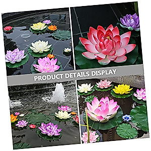 Mipcase 28 Pcs Lotus Decoration Flowers Plants Flower Embellishments Flower Centerpieces Beautiful Flower Props Realistic Water Leaves Lilly Pads Floating Flowers Floating Lotus-Flower