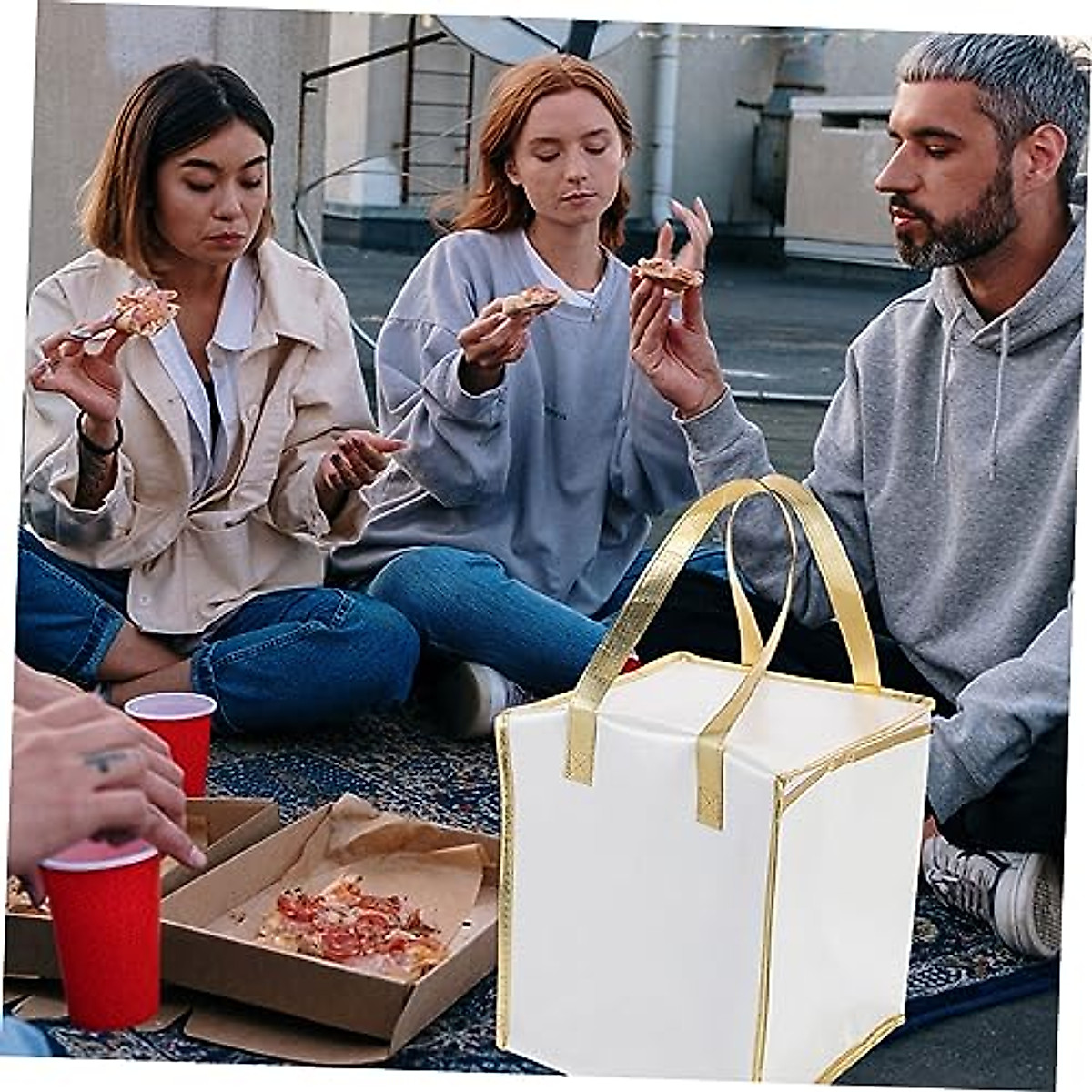 ULTECHNOVO Insulated Bag insulated bag food cooler tote bag grocery carrier insulated grocery bags insulated bags cooler bags insulated catering bags food warmer bag cloth Fresh food bag