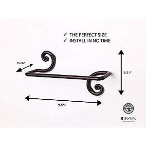 RTZEN Wrought Iron Bathroom Accessories Set, Decorative Hand Towel Bar and Body Towel Bar Hanger