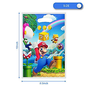 Venanoci 30Pcs Super Bros Mario Party Gift Bags Girl and Boy Birthday Party Supplies Decorates