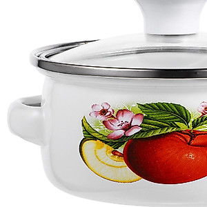 Yardenfun 3Pcs Mini Enamel Soup Pot Flat Bottom Stockpot for Cooking Stews and Noodles Random Design for Home Kitchen Use