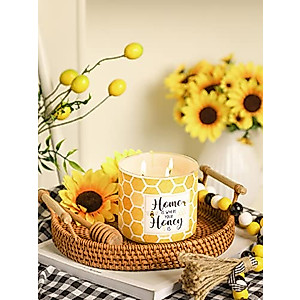 Spring Honeycomb Candle Honey Scented Candle 3 Wicks Large Jar, 14 oz