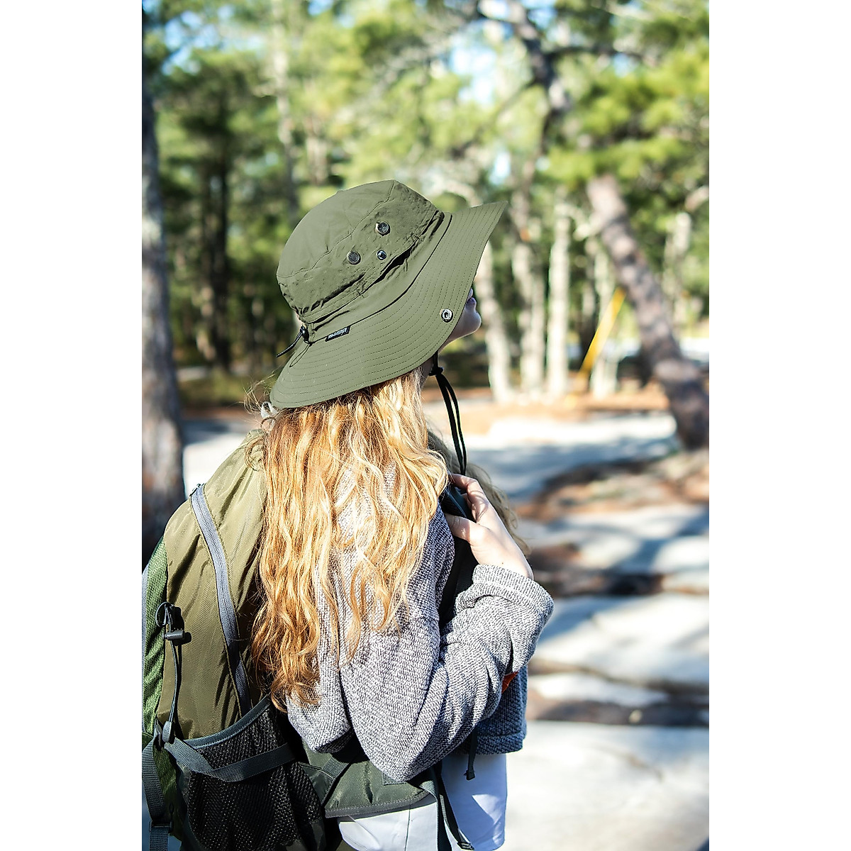 KANUT SPORTS Denali Boonie Sun Hat with Wide Brim Foldable for Fishing Hiking,Hunting, Golf Summer Hat for Men and Women(Olive Green,Large)