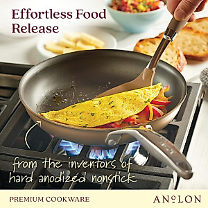 Anolon Ascend Hard Anodized Nonstick Frying Pan/Skillet - Good for All Stovetops (Gas, Glass Top, Electric & Induction), Dishwasher & Oven Safe with Stainless Steel Handle,10 Inch - Bronze