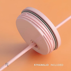 CeylonManel 40oz Stainless Steel Double Wall Vacuum Insulated Sublimation Tumbler with Handle, Straw, Lid Travel Cups in Matte Finish (Baby Pink), Large