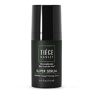 Tiege Hanley Anti-Aging Face Serum, SUPER SERUM (1-Pack) - Skin Tightening Facial Serum for Men - Mens Serum For Face with Sodium Hyaluronate & Retinyl Palmitate for Smoother & Tighter Skin, 0.5 Fl Oz