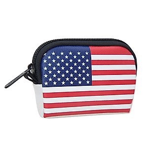 Manhattan Portage Stars and Stripes Coin Purse White With Zipper Closure In Eclectic Colors Purse For Credit Card ID Card Jewelry Keys Water Resistant Gift 1000D Cordura® Everyday Carry