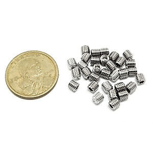 Pro Bamboo Kitchen Grub Screw 30PCS #10-32 X 3/16Inch Silver 304 Stainless Steel Cup Point Socket Set Screws