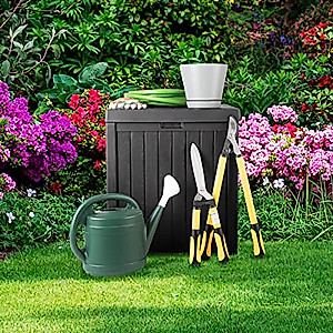 Pure Garden Outdoor Storage Box, 50-Gallon, Black