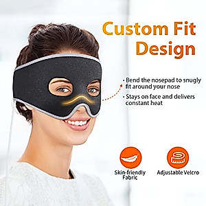 Comfheat USB Sinus Relief Mask Moist Heat Face Heating Pad for Sinus Pressure, Nasal Congestion, Sinusitis, Allergies, Stress, 3 Heat Settings, Warm Compress Therapy for Car Travel (Non-Rechargeable)