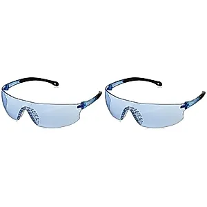 Radians Light Blue Safety Glasses, Scratch-Resistant, Wraparound