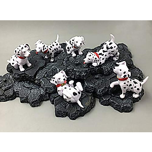 Exasinine Mini Dogs Miniature Figurines Fairy Garden Miniature Moss Landscape DIY Terrarium Crafts Ornament Accessories for Home Décor (Dalmatian, Set of 6)
