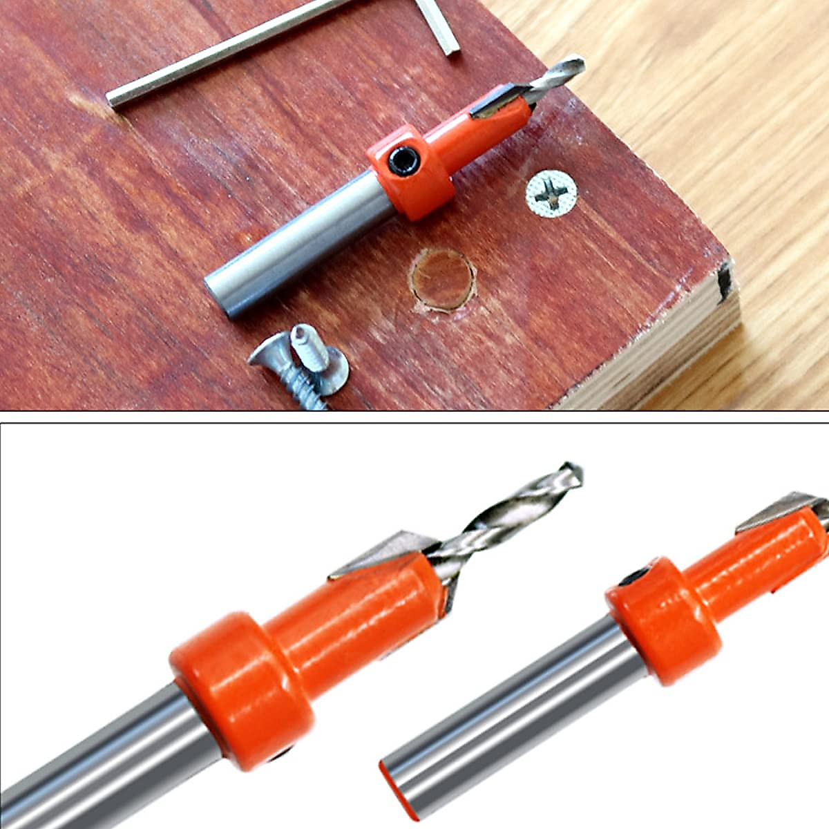 Ranoff 6PCS Countersink Drill Bit Set Wood Hole Drill Bit Timber Wood Working Drill Bits for Woodworking Wood Counterbore