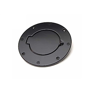 Rampage Fuel Door Cover | Billet Style, Aluminum, Black | 75006 | Fits 1997-2006 Jeep Wrangler TJ