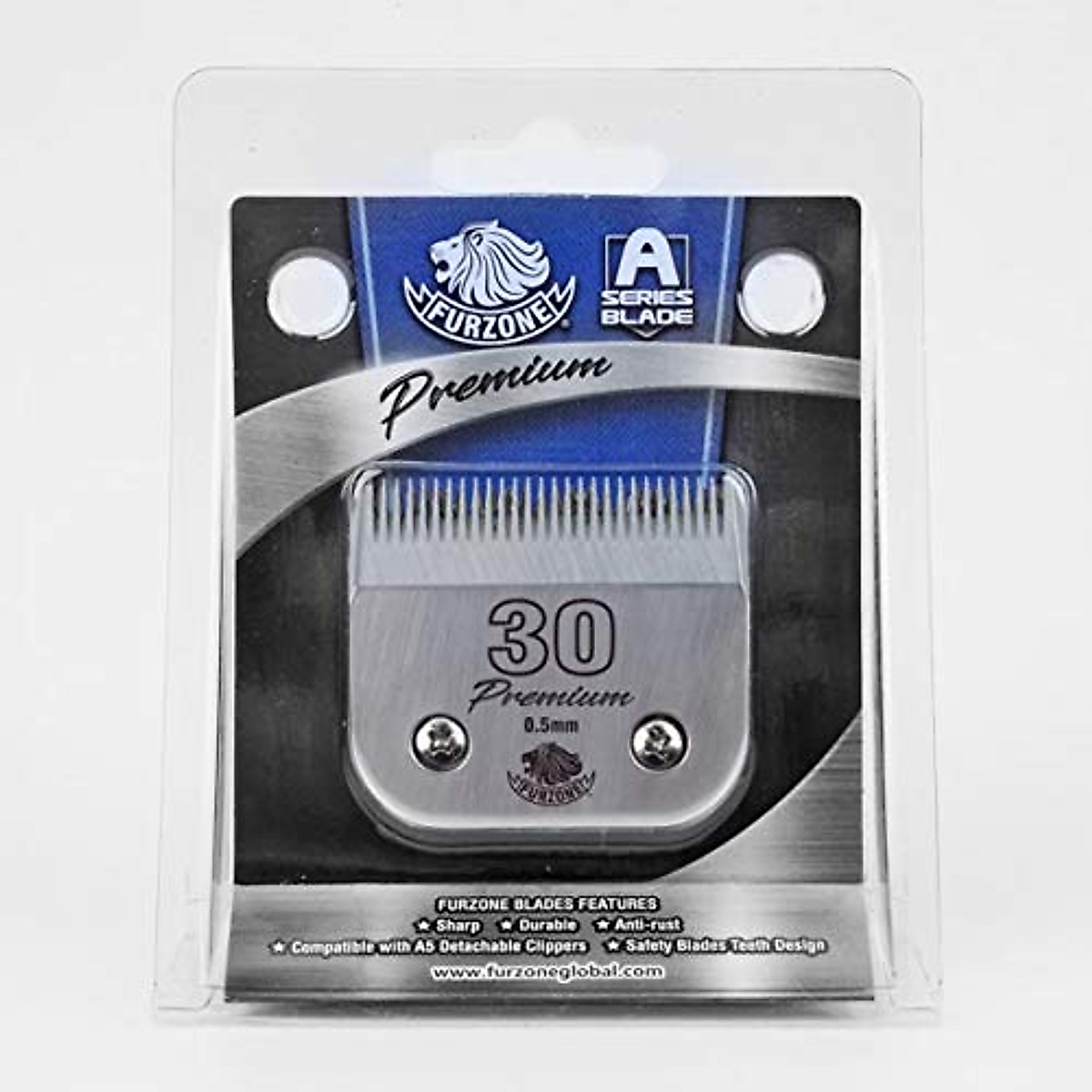 Furzone Detachable Blade - Size 30 Blade 1/50", Made of Extra Durable Japanese Steel, Compatible with Most Andis, Oster, Wahl A5 Clippers