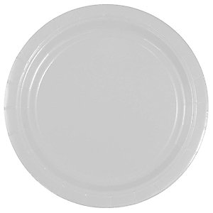 JAM PAPER Round Paper Party Plates - Small - 7 Inch - White - 50/pack