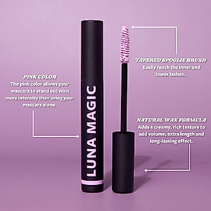 LUNA MAGIC Va-Va Pink Lash Primer for Mascara, Lengthening & Volumizing, for Longer & Thicker Lashes 0.9ml