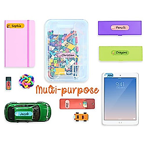 Baby Daycare Bottle Bag Labels, Self-Laminating, Waterproof Write-On Name Stickers, Assorted Sizes & Colors, Pack of 64