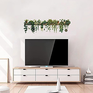 Plant Wall Decals Vinyl Waterproof Wall Stickers Removable Wall Murals Peel and Stick Wall Decor Pegatinas para Pared for Girls Bedroom Living Room Nursery