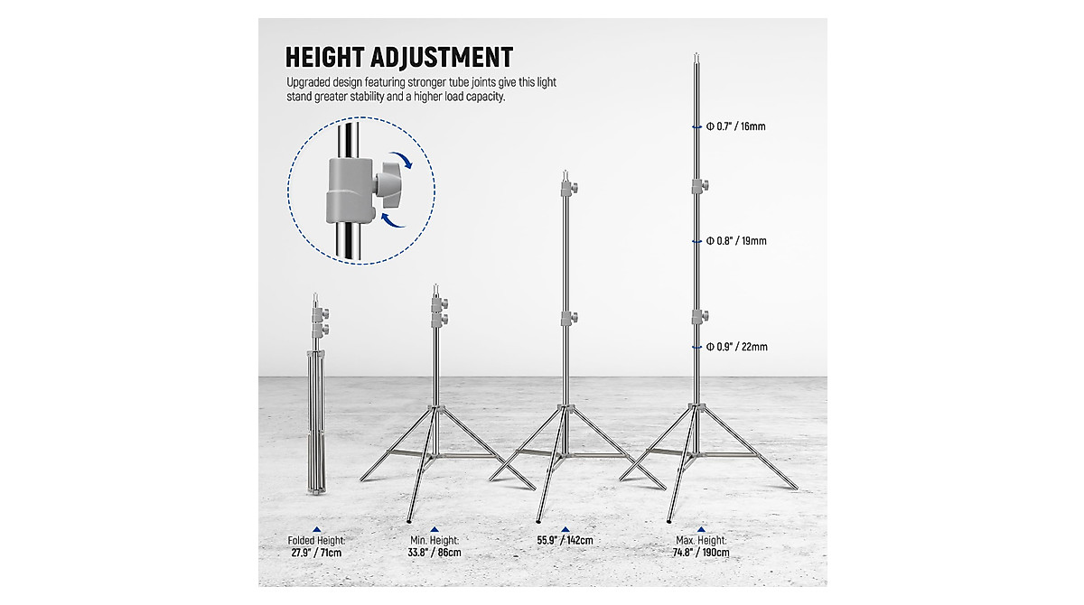 NEEWER 75" Light Stand - Adjustable & Durable
