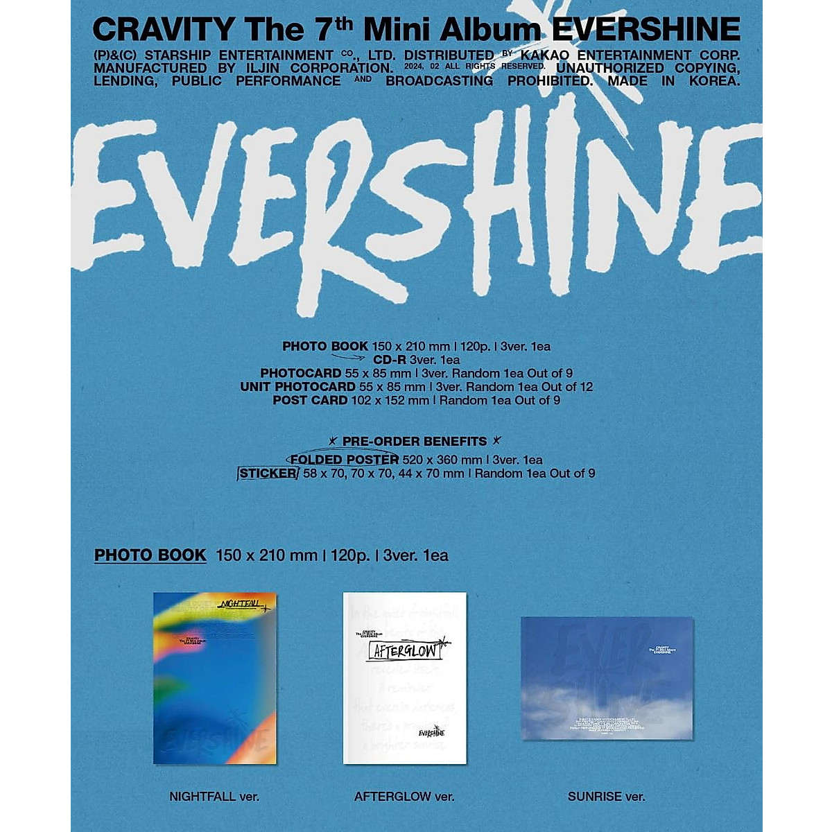 Dreamus CRAVITY - 7th Mini Album EVERSHINE CD+Pre-Order Benefit (AFTERGLOW ver.), L100005971