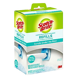 Scotch-Brite Disposable Toilet Scrubber Refills, Removes Rust & Hard Water Stains, 10 Disposable Refills