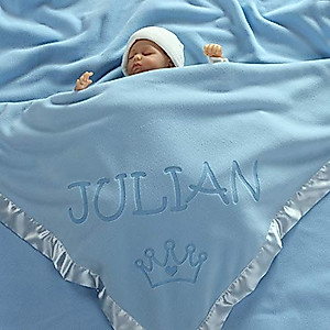 Custom Catch Personalized Princess Baby Blanket for Girl - Newborn or Infant Name Gift - Pink or Blue (1 Text Line)