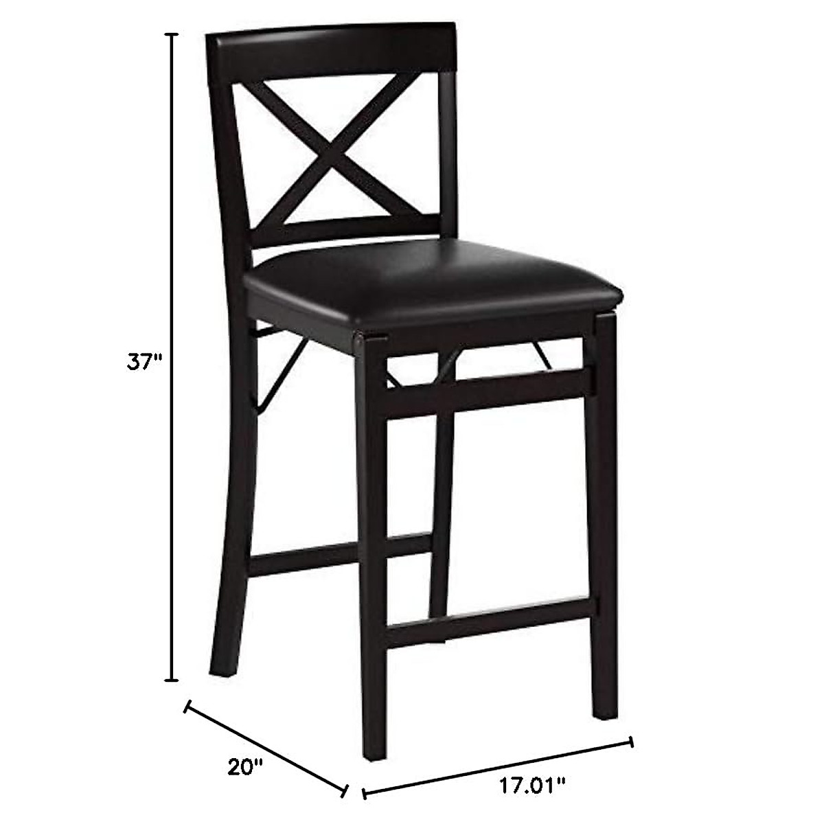 Linon Triena X Back Folding Counter Stool, Brown