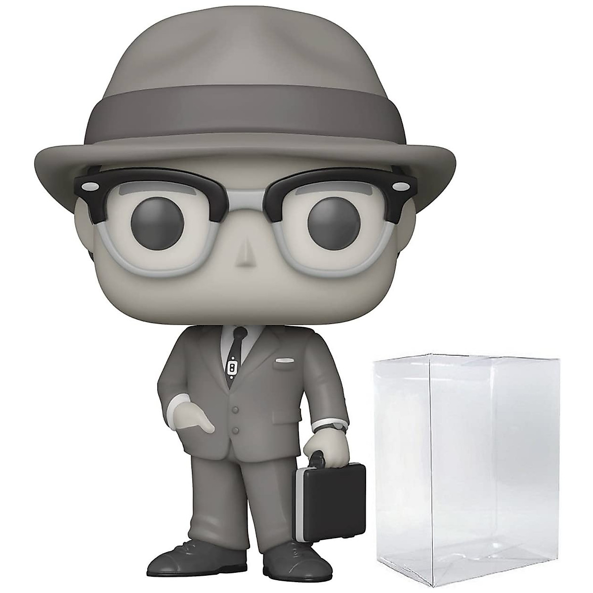 POP Marvel: WandaVision - Black & White 50s Vision Funko Vinyl Figure (Bundled with Compatible Box Protector Case), Multicolored, 3.75 inches